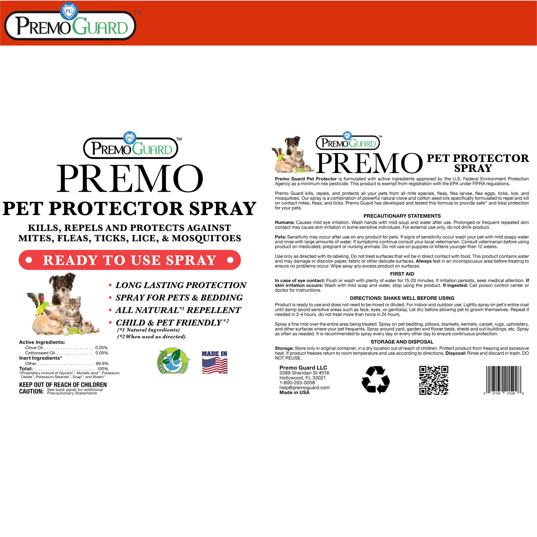 Pet Protector 32 oz - Plant Based All Natural Non-Toxic - By Premo Gua ...